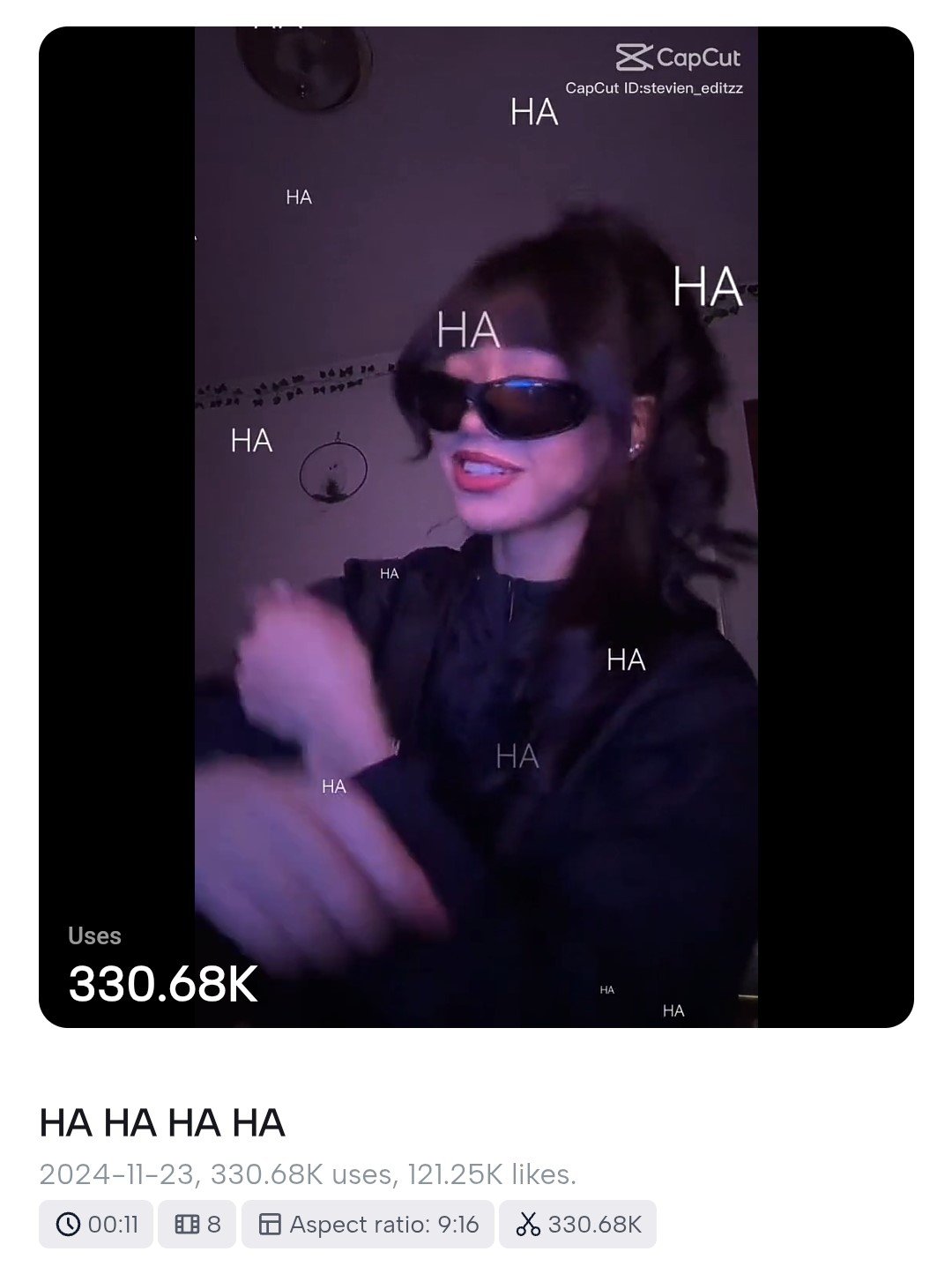 Ha Ha CapCut Template Link 2025 (100% Working Link)