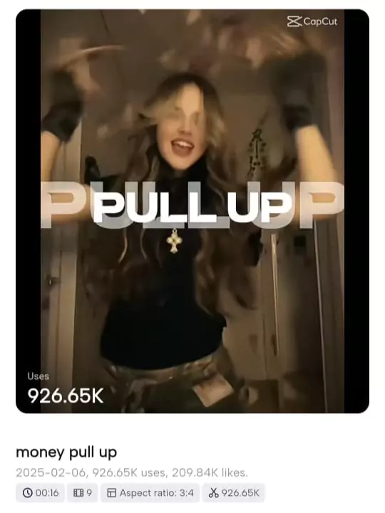 Money Pull Up CapCut Template Link 2025 (100%v Working Link)